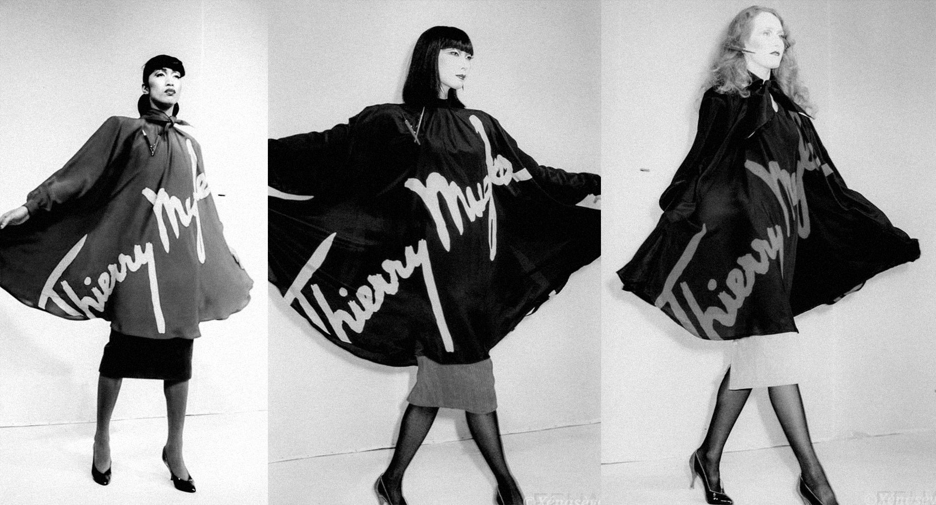 Rare Iconic Thierry Mugler Silk Signature Cape Dress FW 1981 Collection ...