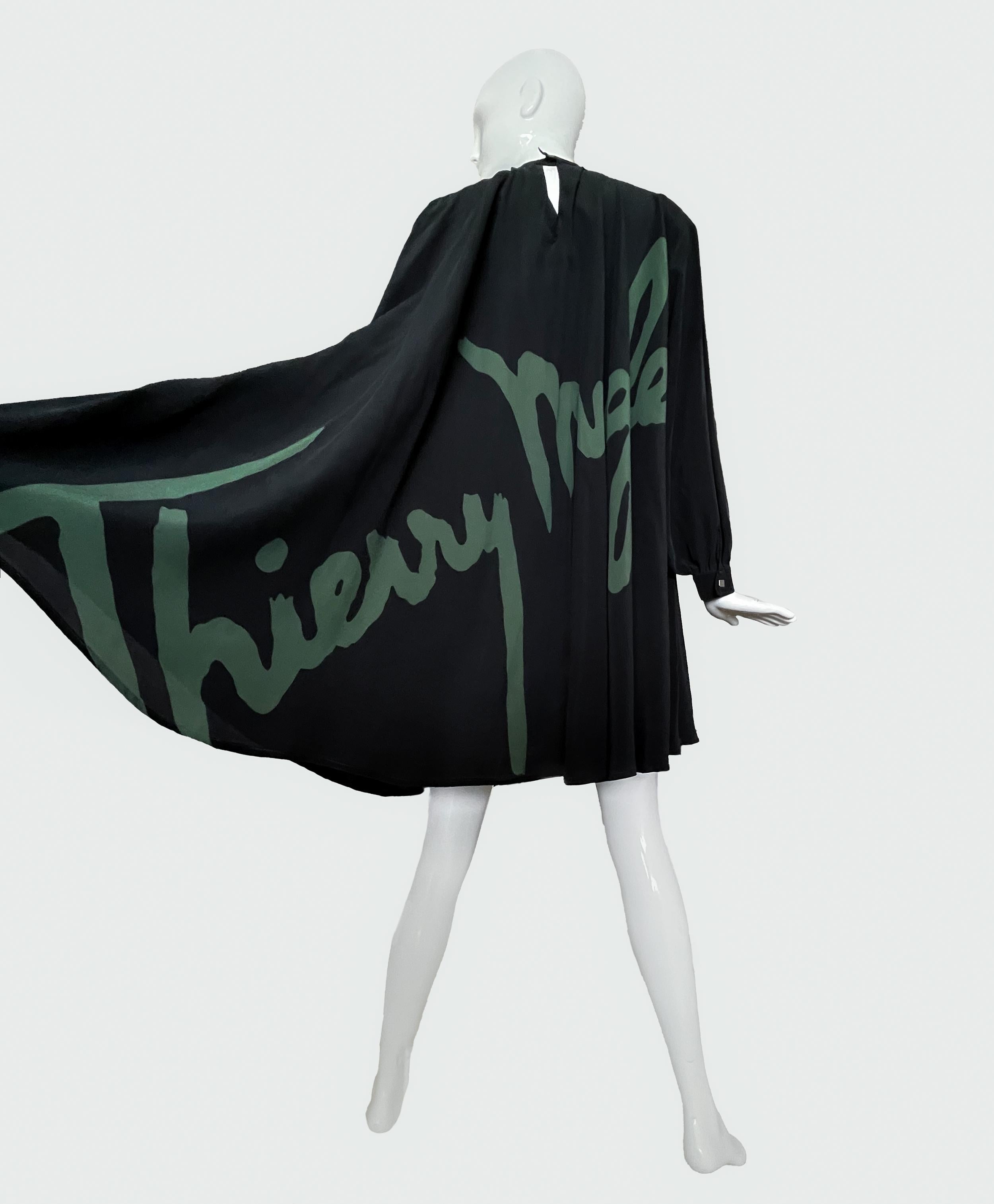 Rare Iconic Thierry Mugler Silk Signature Cape Dress FW 1981 Collection ...