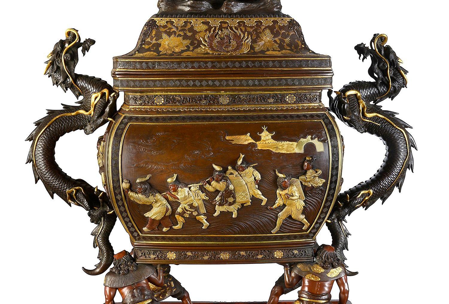 Rare, Impressive Japanese Bronze Censer by Miyao, 1868-1912 For Sale at ...