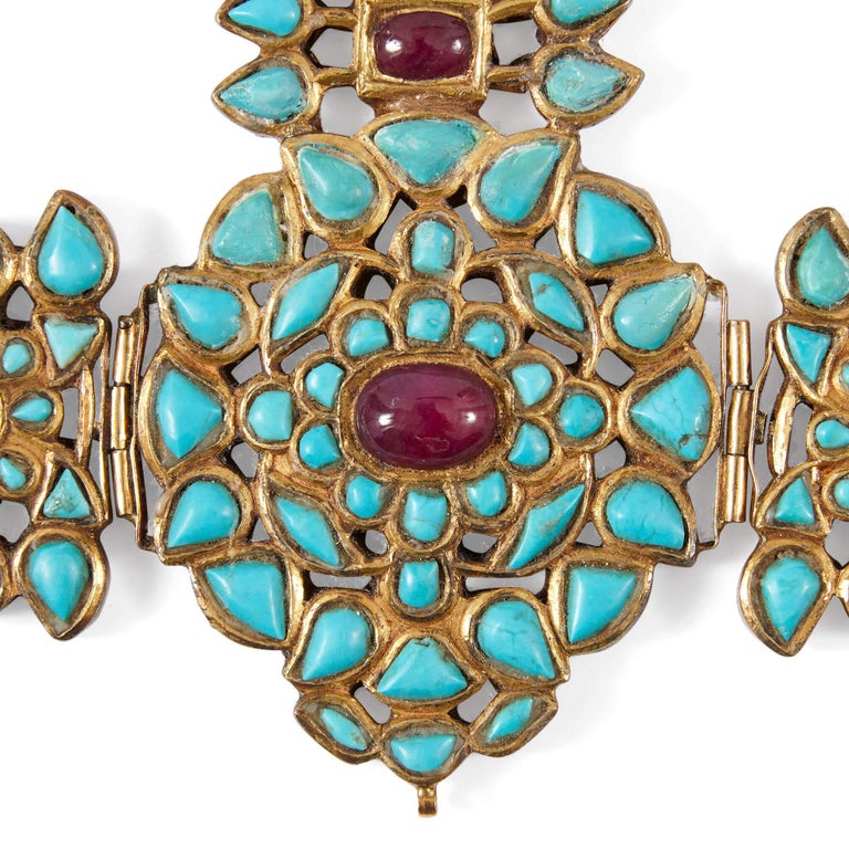 Rare Indian Gold, Ruby and Turquoise Sarpech Turban Ornament For Sale ...