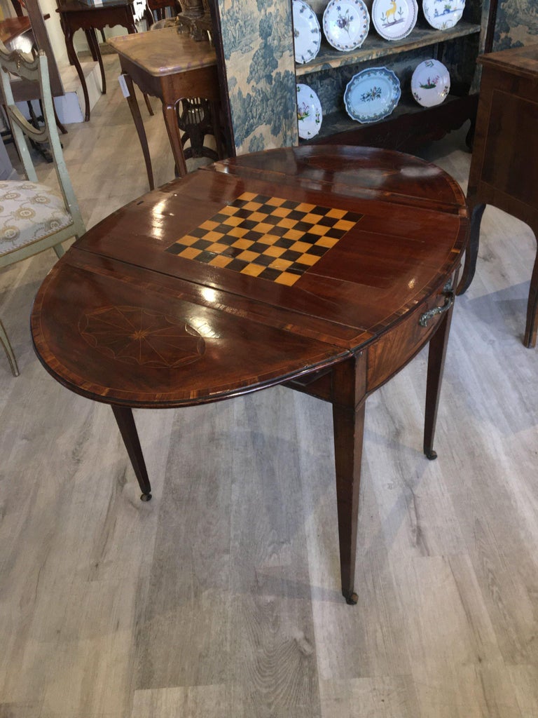 Rare Inlaid Georgian Mahogany Pembroke Games Table, circa 1790 at 1stDibs