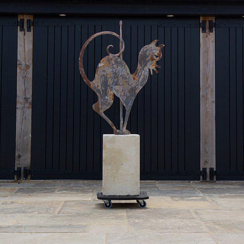 Rare Iron Weather Vane in the Shape of an Animated Cat, circa 1900 For ...