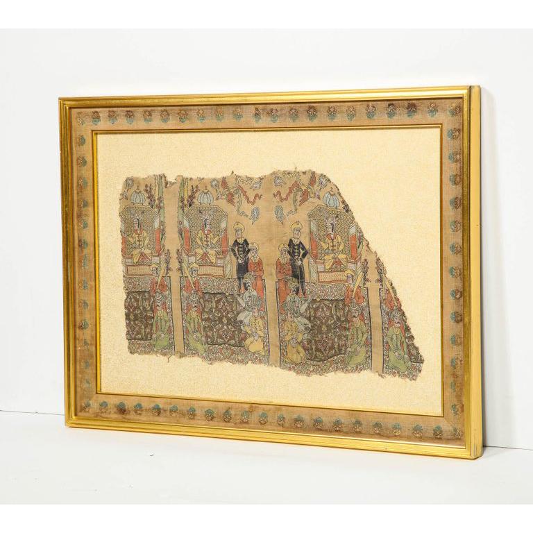 Rare Islamic Persian Safavid Silk Lampas Textile Fragment, Safavid ...