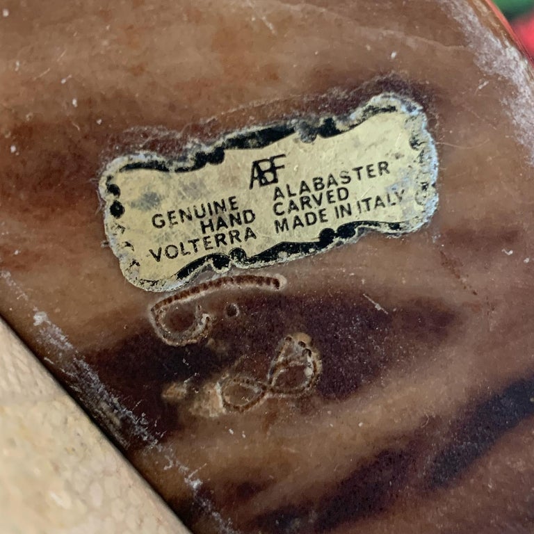 Rare Italian ABF Alabaster Hand-Carved Mushroom Bookends, circa 1960s ...