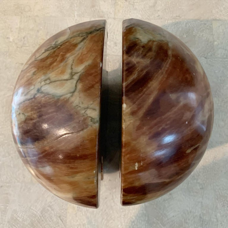 Rare Italian ABF Alabaster Hand-Carved Mushroom Bookends, circa 1960s ...