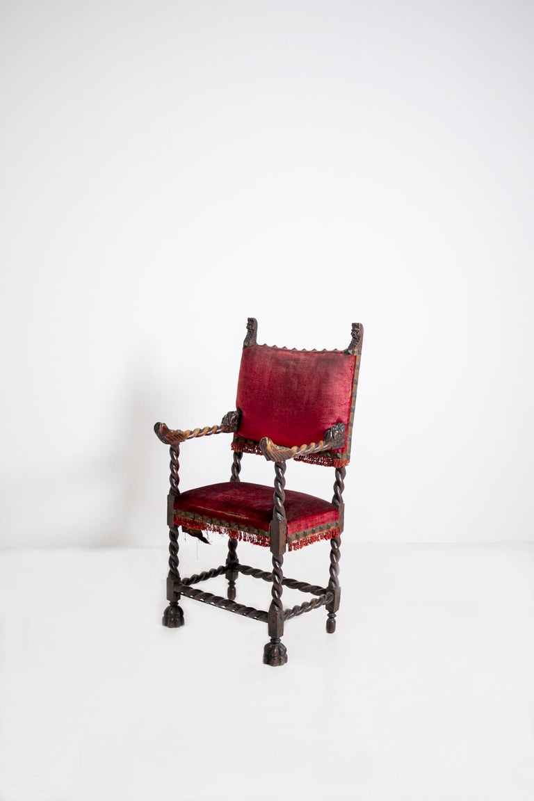 Rare Italian Antique Chair, 1500s For Sale at 1stDibs