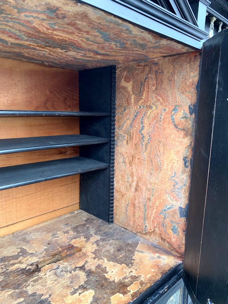 Rare Italian Baroque Stone Specimen Two Part Collectors Cabinet at 1stDibs