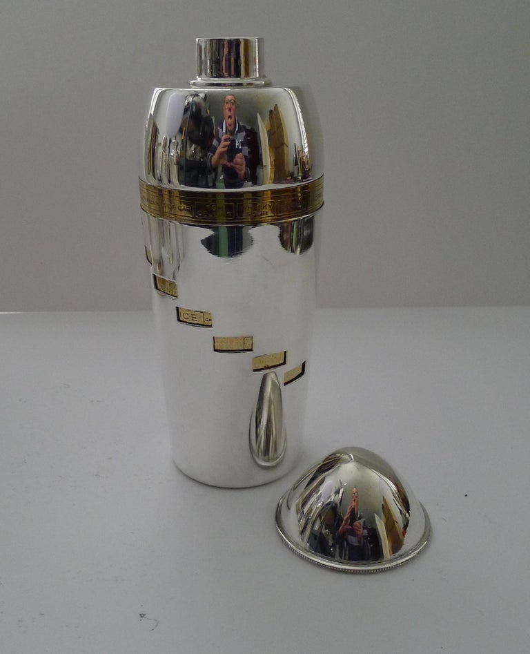 Rare Italian Bullet Recipe Cocktail Shaker, circa 1940 For Sale at 1stDibs