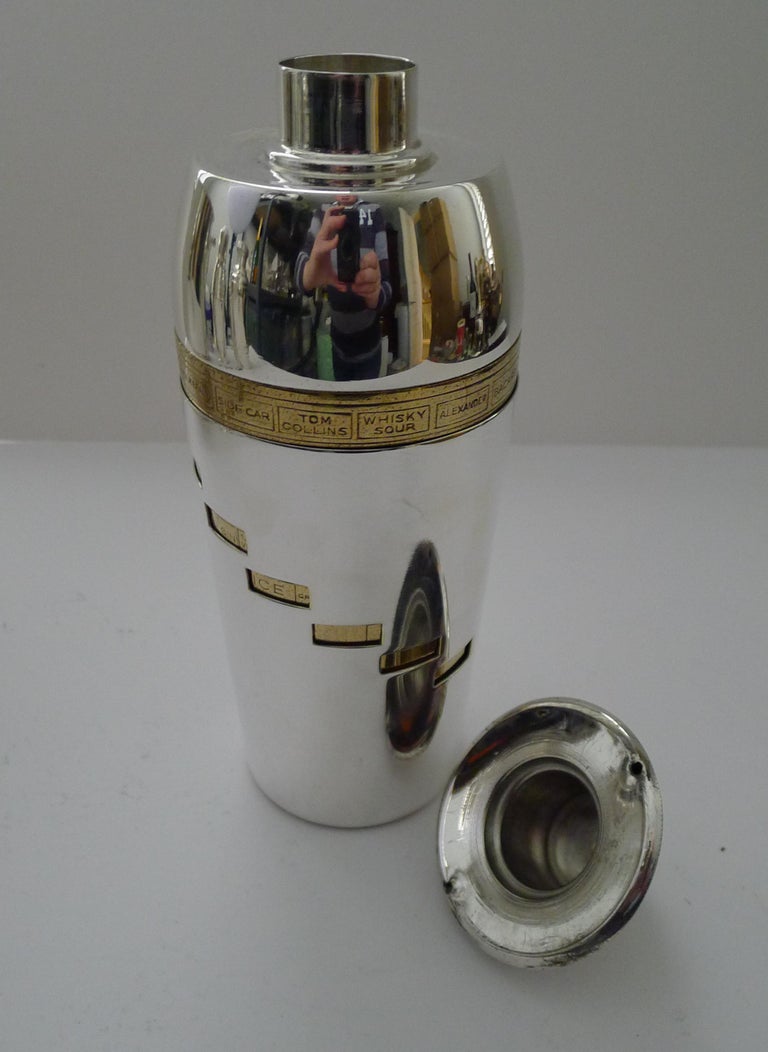 Rare Italian Bullet Recipe Cocktail Shaker, circa 1940 For Sale at 1stDibs