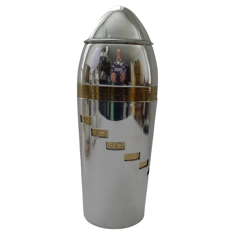 Rare Italian Bullet Recipe Cocktail Shaker, circa 1940 For Sale at 1stDibs