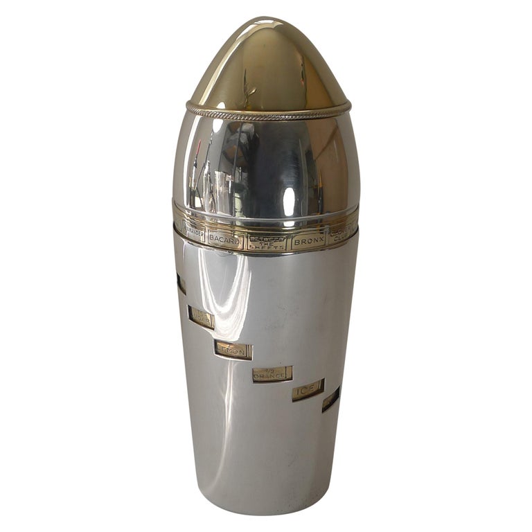 Rare Italian Bullet Recipe Cocktail Shaker, Milan, c.1940 at 1stDibs
