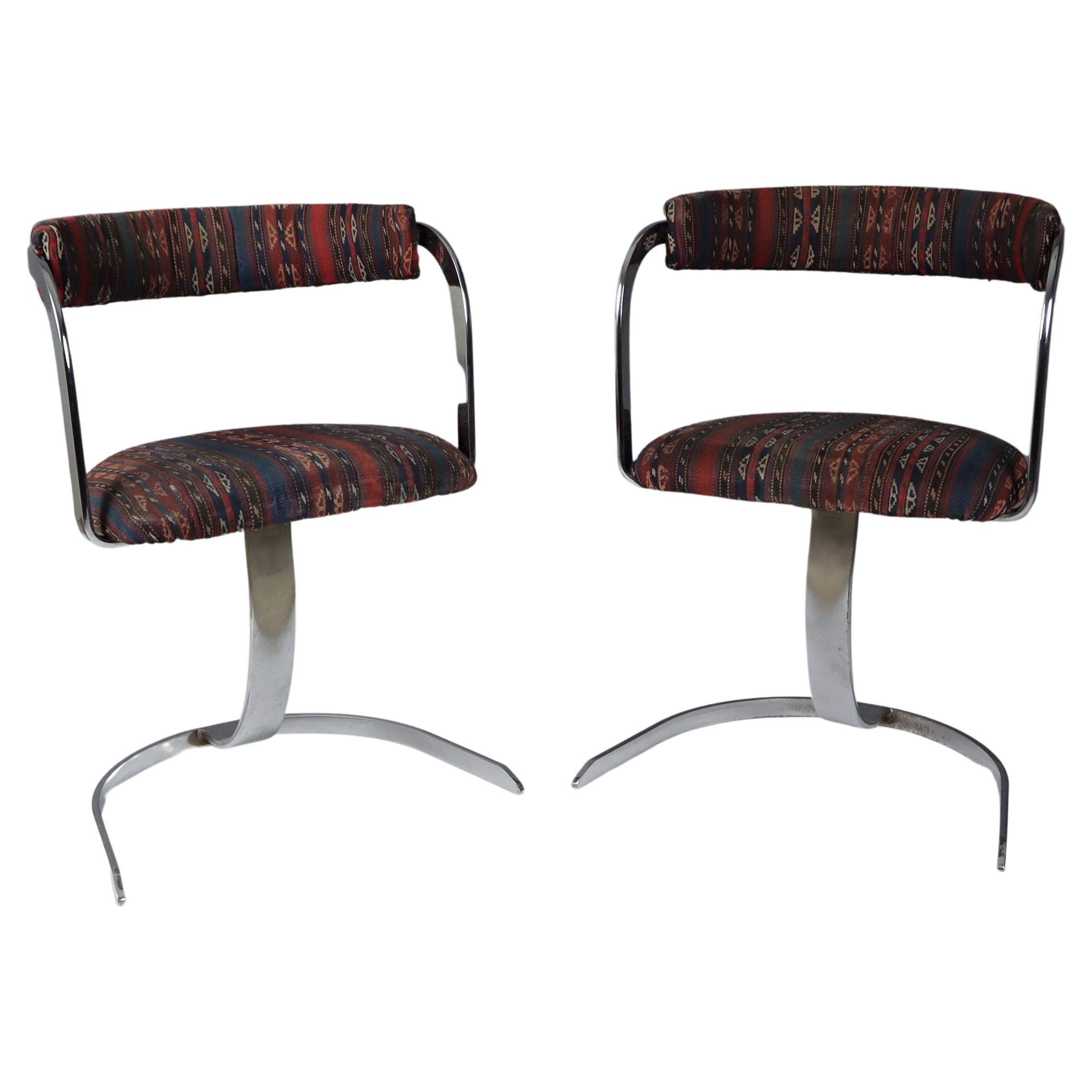 Italian Cantilever Chrome Chair - 90 For Sale on 1stDibs