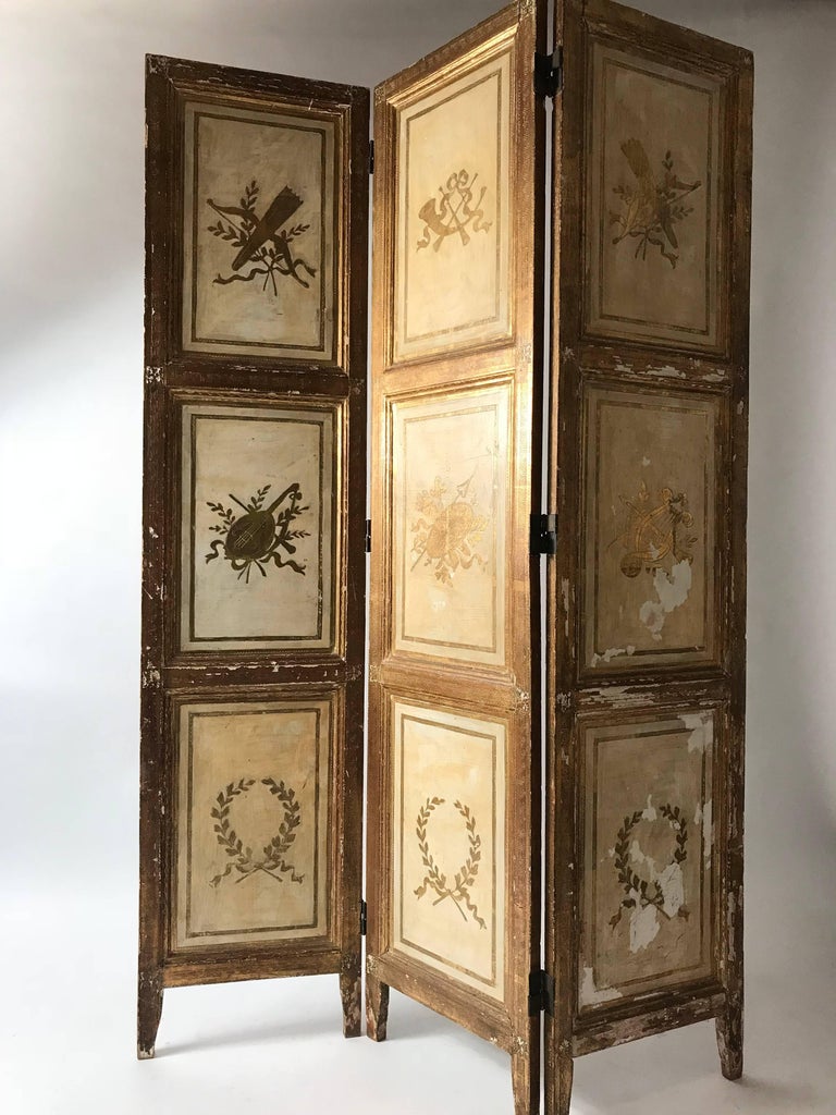 Rare Italian Gilt Florentine Folding Screen or Room Divider at 1stDibs