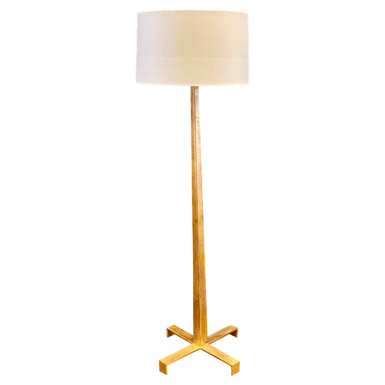 Rare Italian Gold Leaf Finish Post-Modern Floor Lamp For Sale at 1stDibs