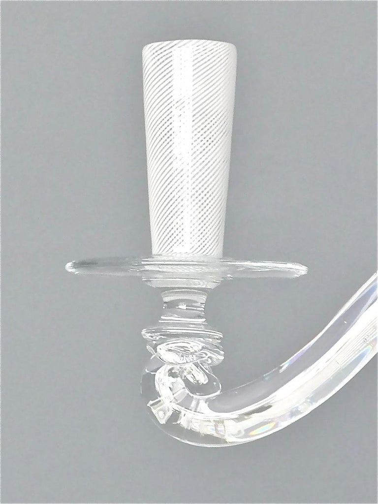 Rare Italian Mezza Filligrana Murano Glass Candle Holder Venini Zecchin ...