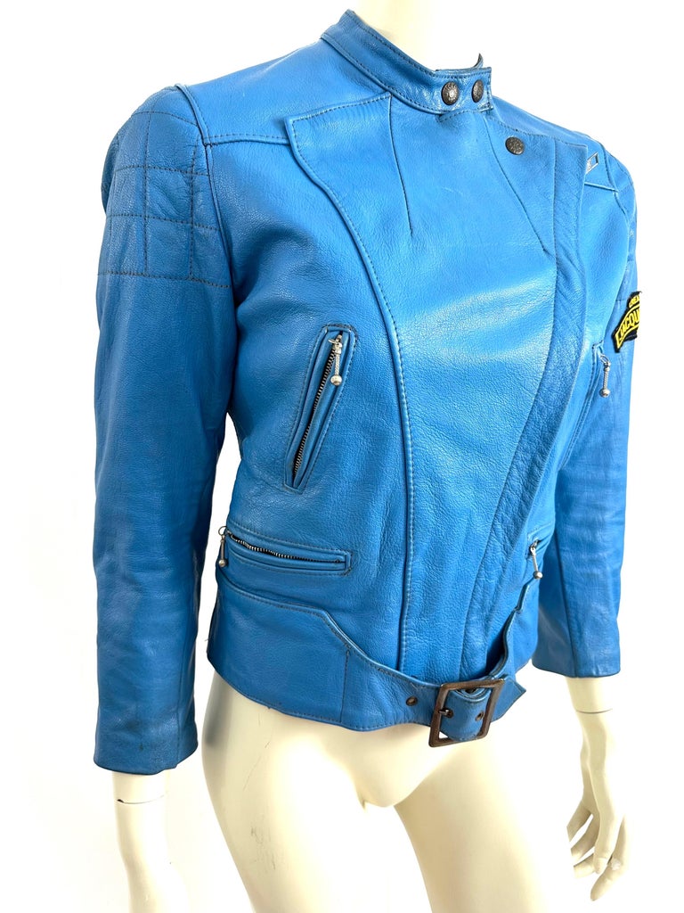 Rare Jacques Icek biker leather jacket from the 70s For Sale at 1stDibs