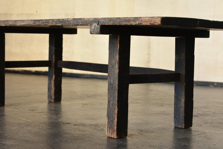Rare Japanese Antique Wooden Black Low Table/Wabisabi Sofa Table/1800 ...