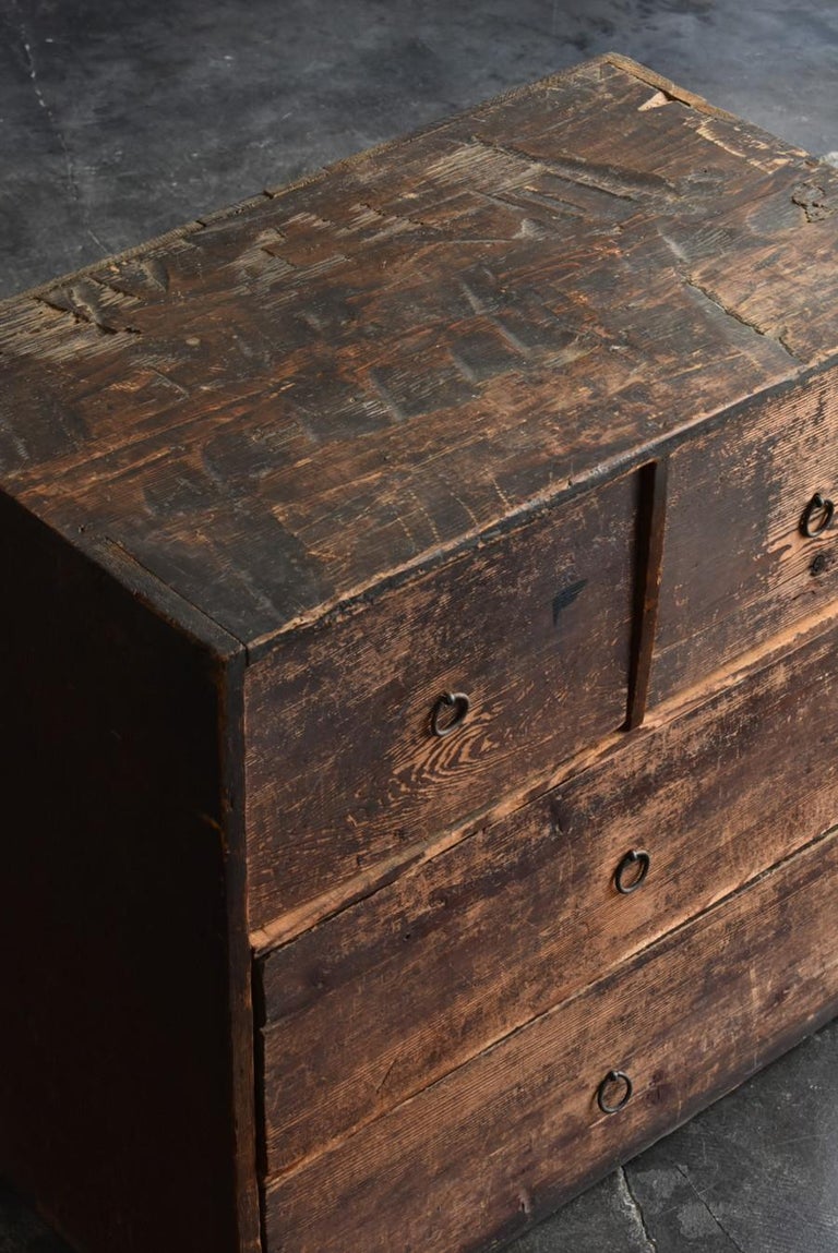 Rare Japanese Old Wooden Antique Drawer/1912-1940/Wabi-Sabi Chest of ...