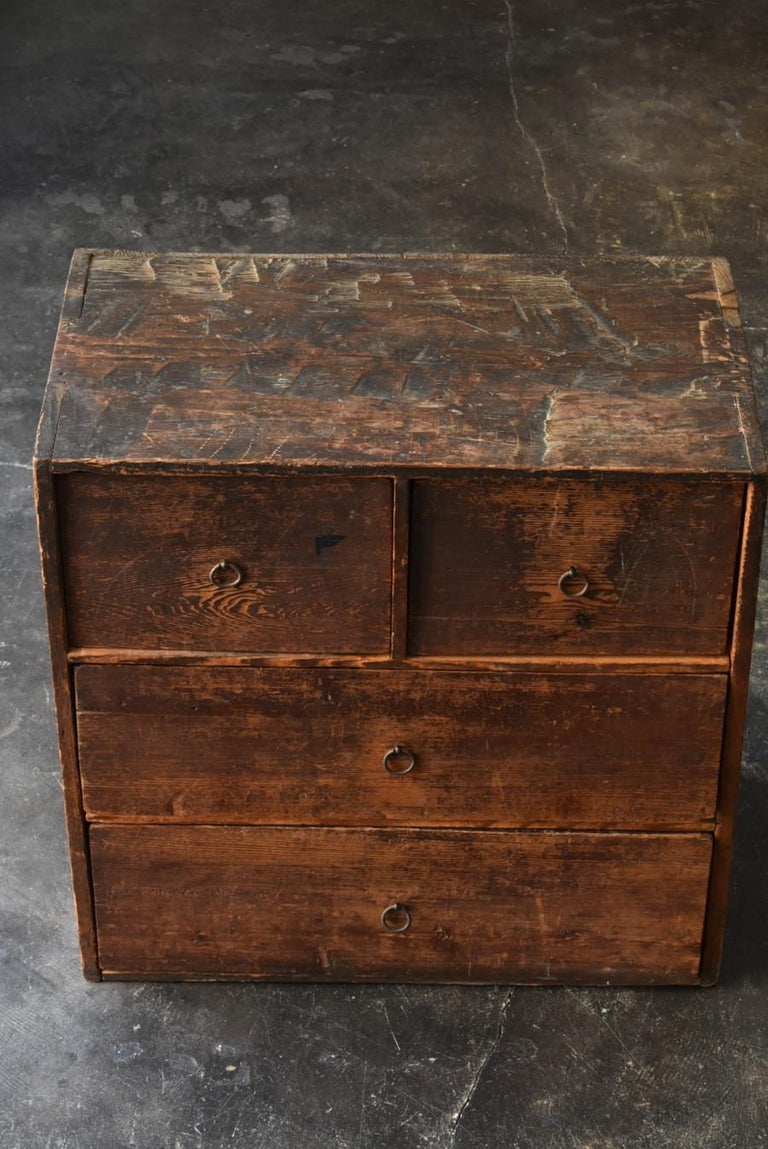 Rare Japanese Old Wooden Antique Drawer/1912-1940/Wabi-Sabi Chest of ...