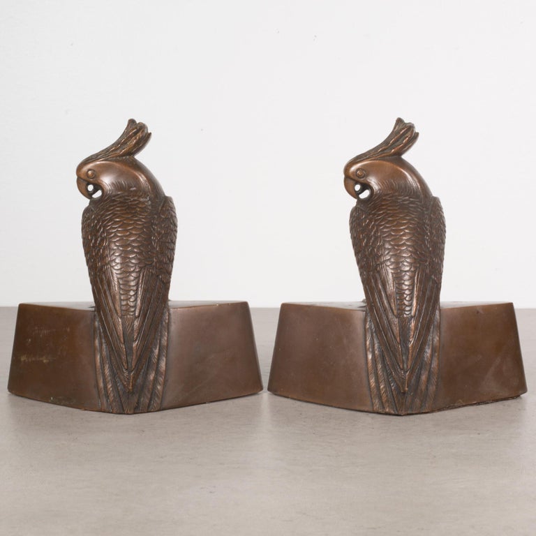 Rare Jennings Brothers Bronze Plated Parrot Bookends c.1920 For Sale at ...