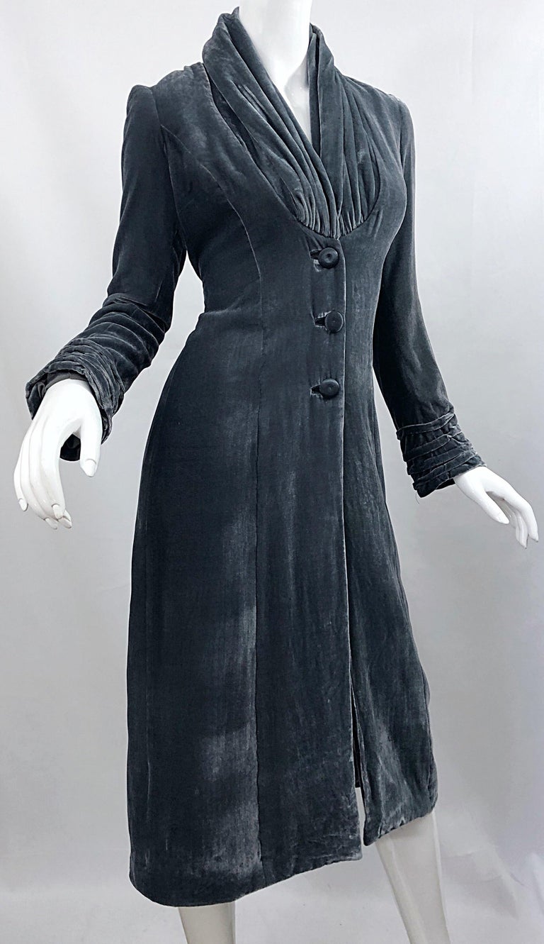 Rare Jorando Italian 2002 Does Roaring 1920s 20s Gray Silk Velvet Opera ...