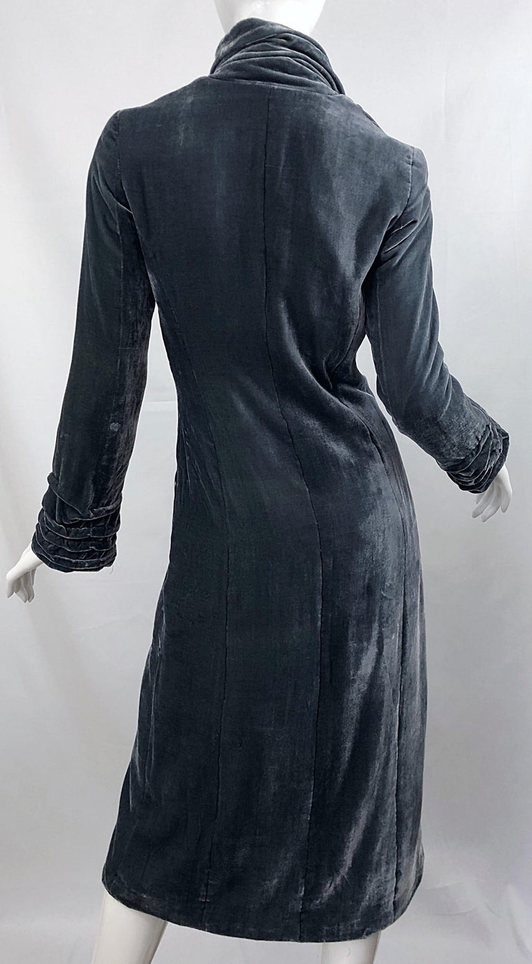 Rare Jorando Italian 2002 Does Roaring 1920s 20s Gray Silk Velvet Opera ...