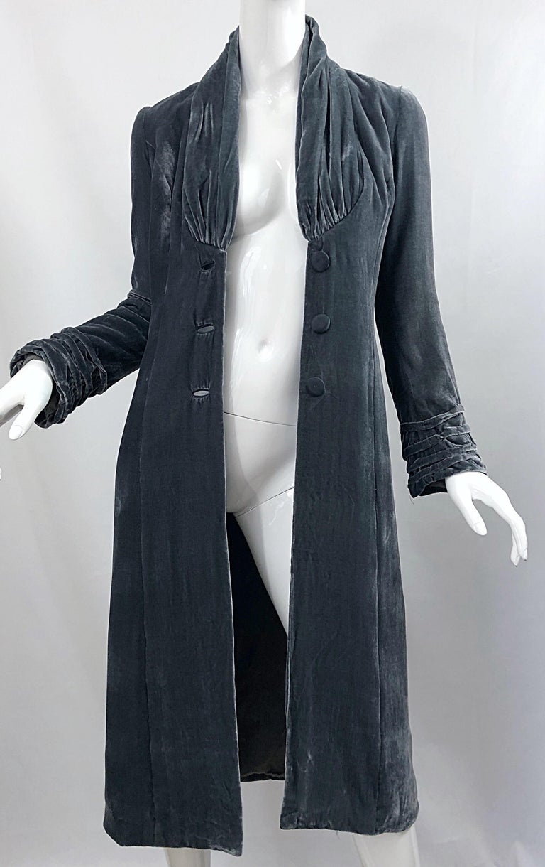 Rare Jorando Italian 2002 Does Roaring 1920s 20s Gray Silk Velvet Opera ...