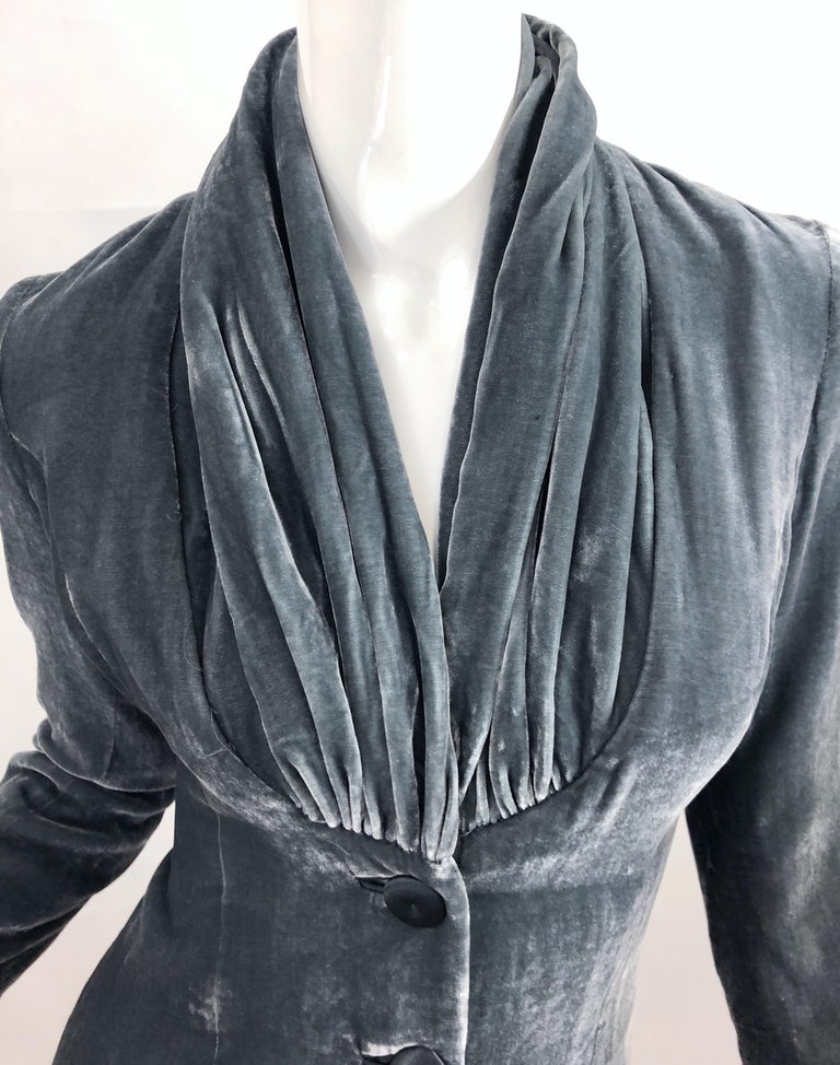 Rare Jorando Italian 2002 Does Roaring 1920s 20s Gray Silk Velvet Opera ...