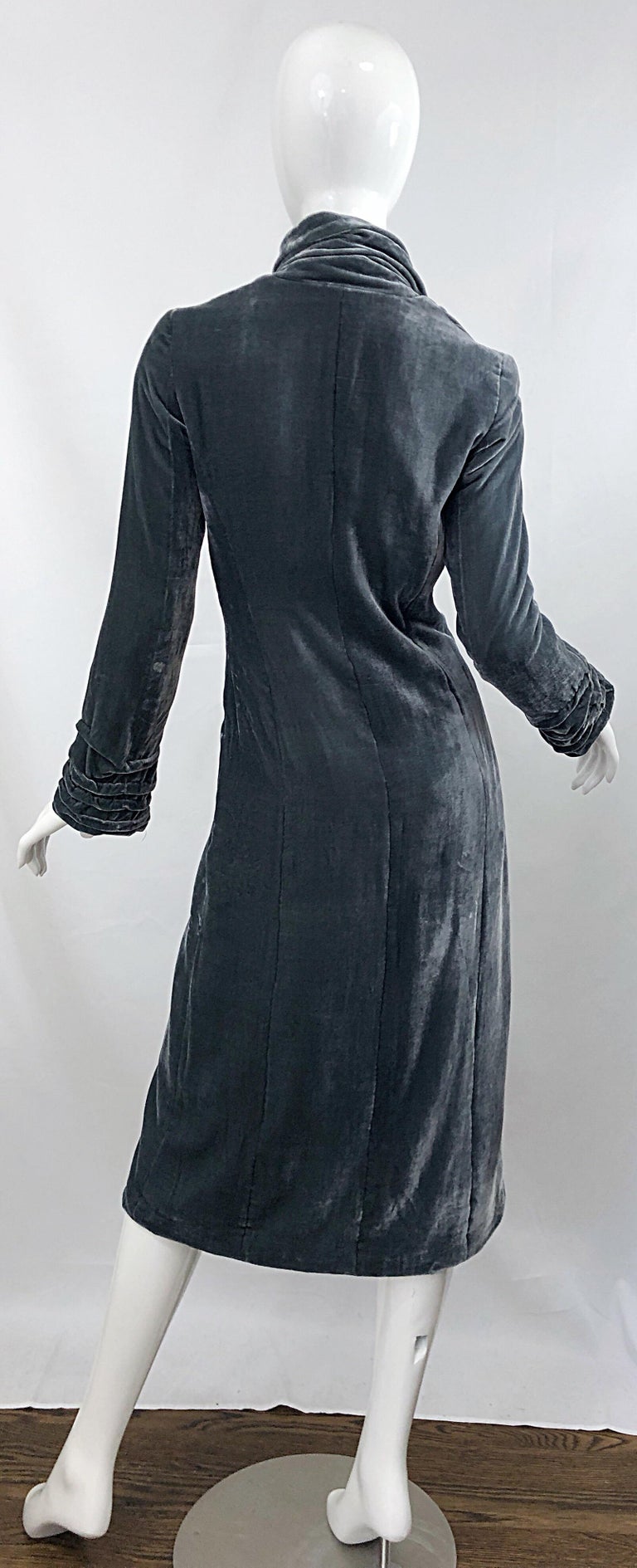 Rare Jorando Italian 2002 Does Roaring 1920s 20s Gray Silk Velvet Opera ...