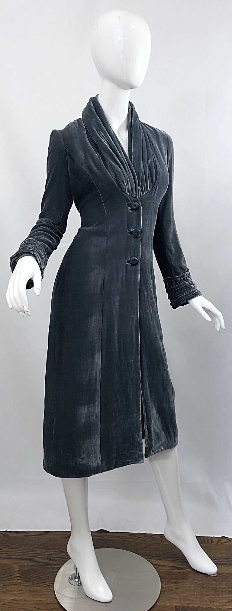 Rare Jorando Italian 2002 Does Roaring 1920s 20s Gray Silk Velvet Opera ...