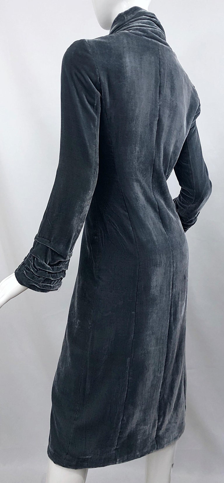 Rare Jorando Italian 2002 Does Roaring 1920s 20s Gray Silk Velvet Opera ...