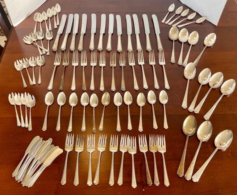 Rare J.S. and Co. International Silver Sterling Silver Flatware Set 90 ...