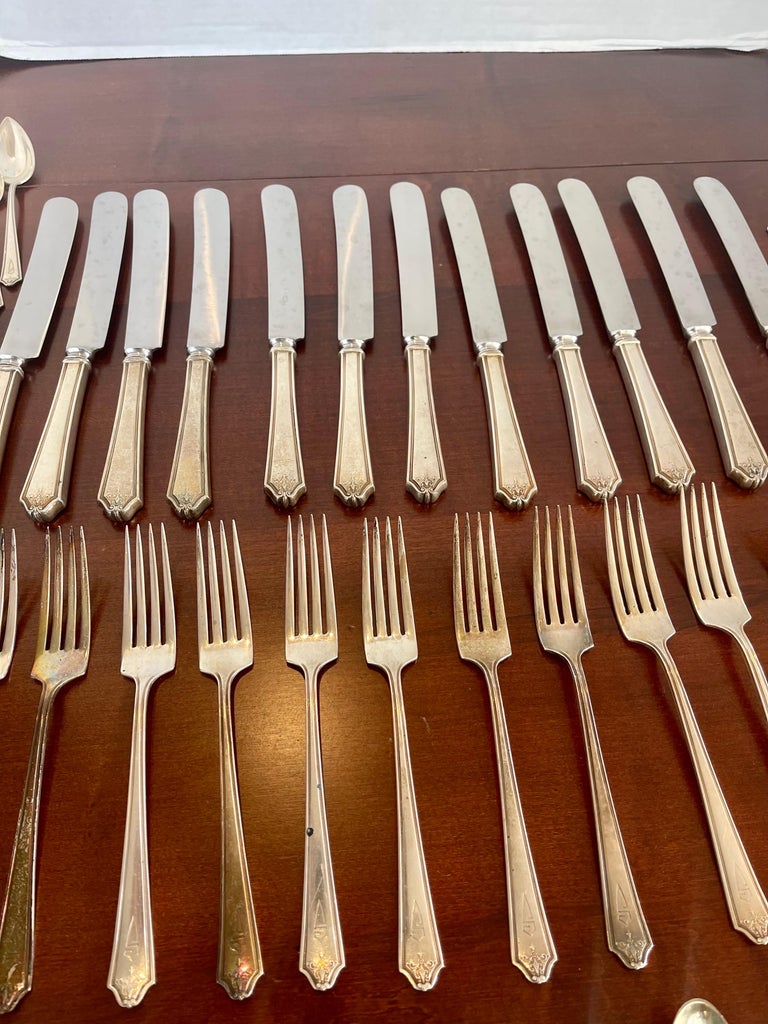 Rare J.S. and Co. International Silver Sterling Silver Flatware Set 90 ...