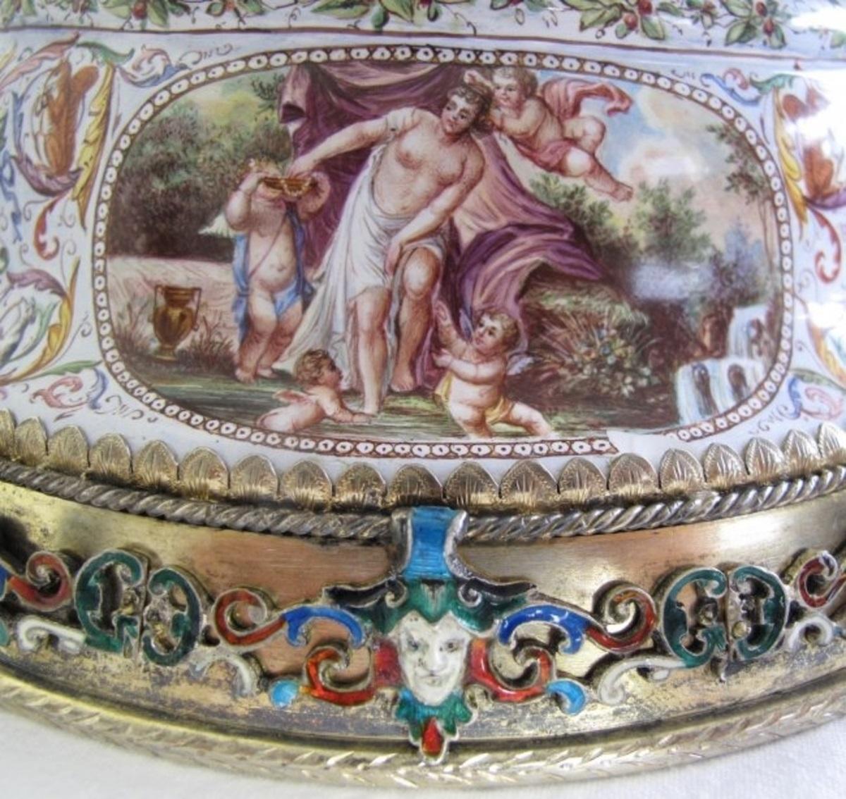 Rare Karl Rossler Silver-Gilt Mounted Enameled Lidded Tankard For Sale ...