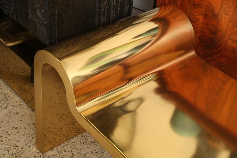 Rare Karl Springer "Sculpture" Bench in Brass at 1stDibs | karl ...