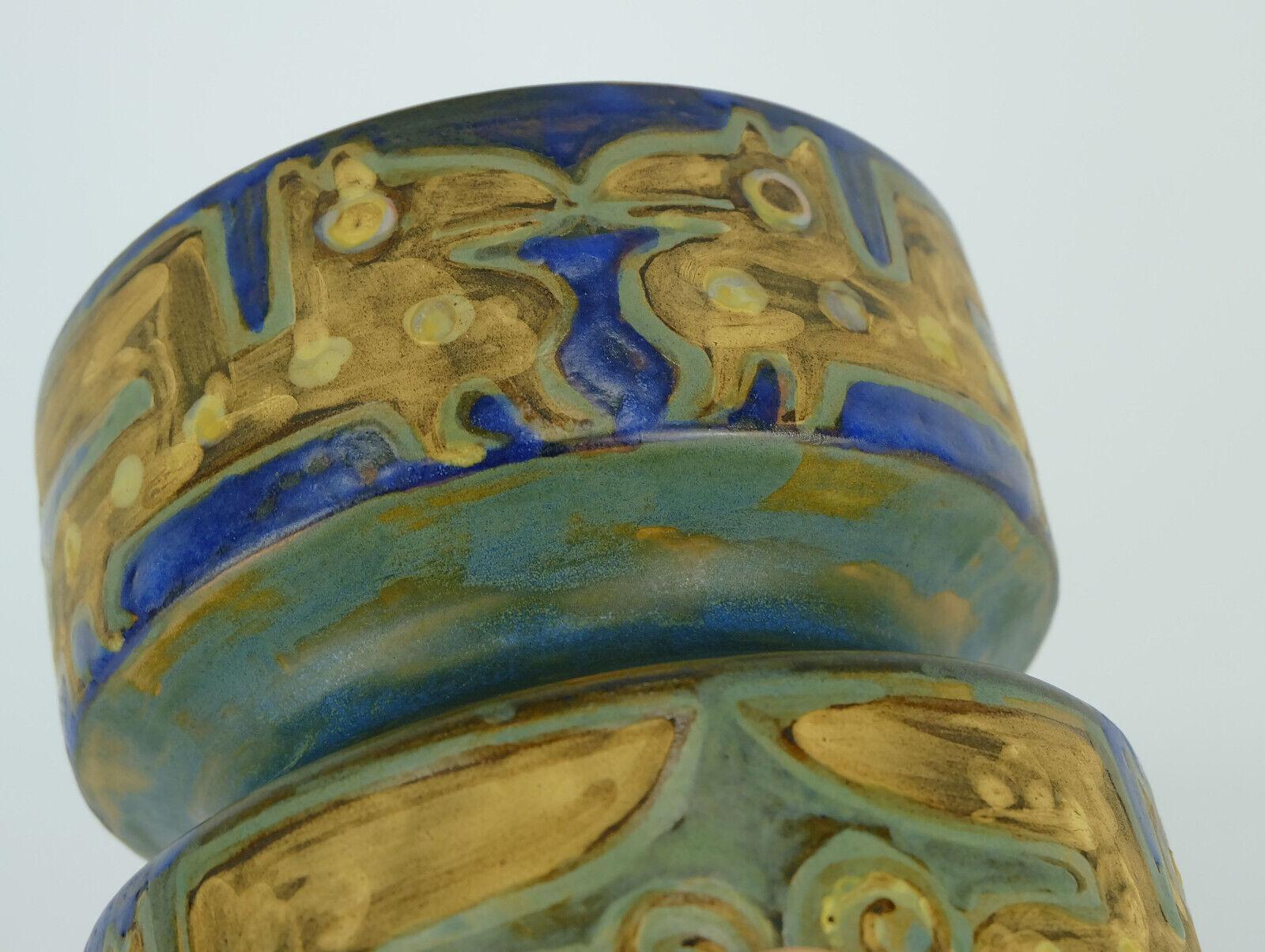 Rare Karlsruher Majolika Vase Eva Fritz Lindner 1960s For Sale at 1stDibs