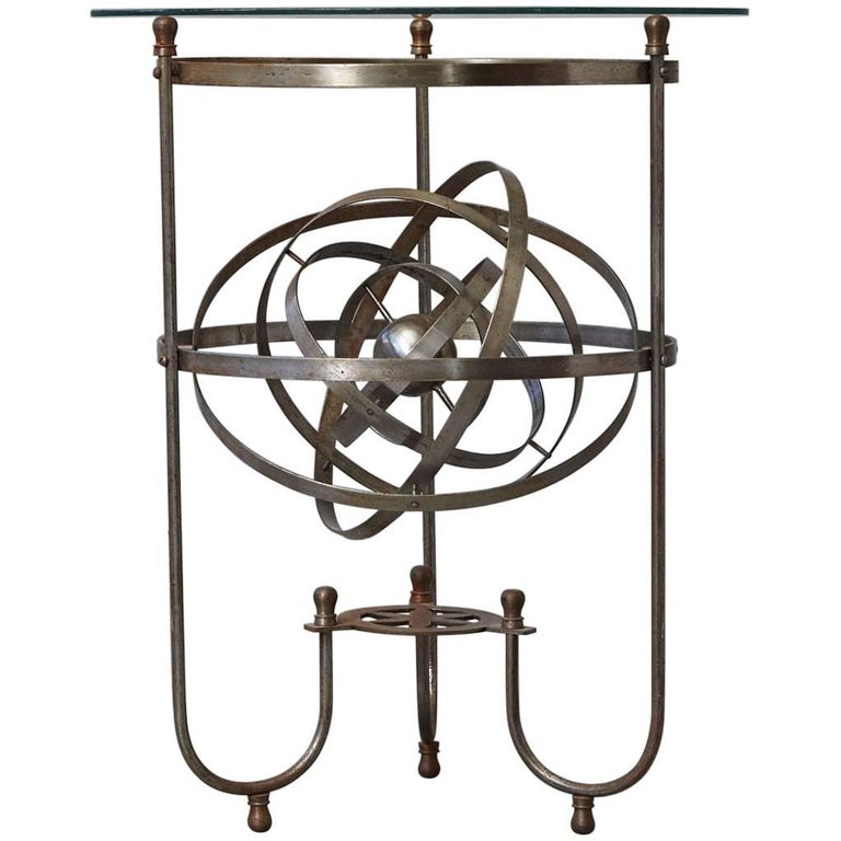 Rare Kinetic Side Table with Revolving Orbital Motion, England, 1930s ...