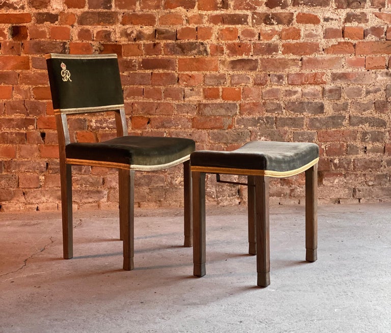 Rare King George VI Coronation Chair and Stool 1937 GRVI W Hands and ...