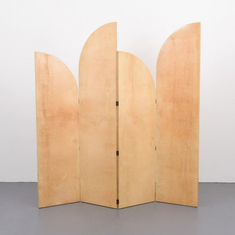 Rare Lacquered Parchment Screen by Aldo Tura For Sale at 1stDibs