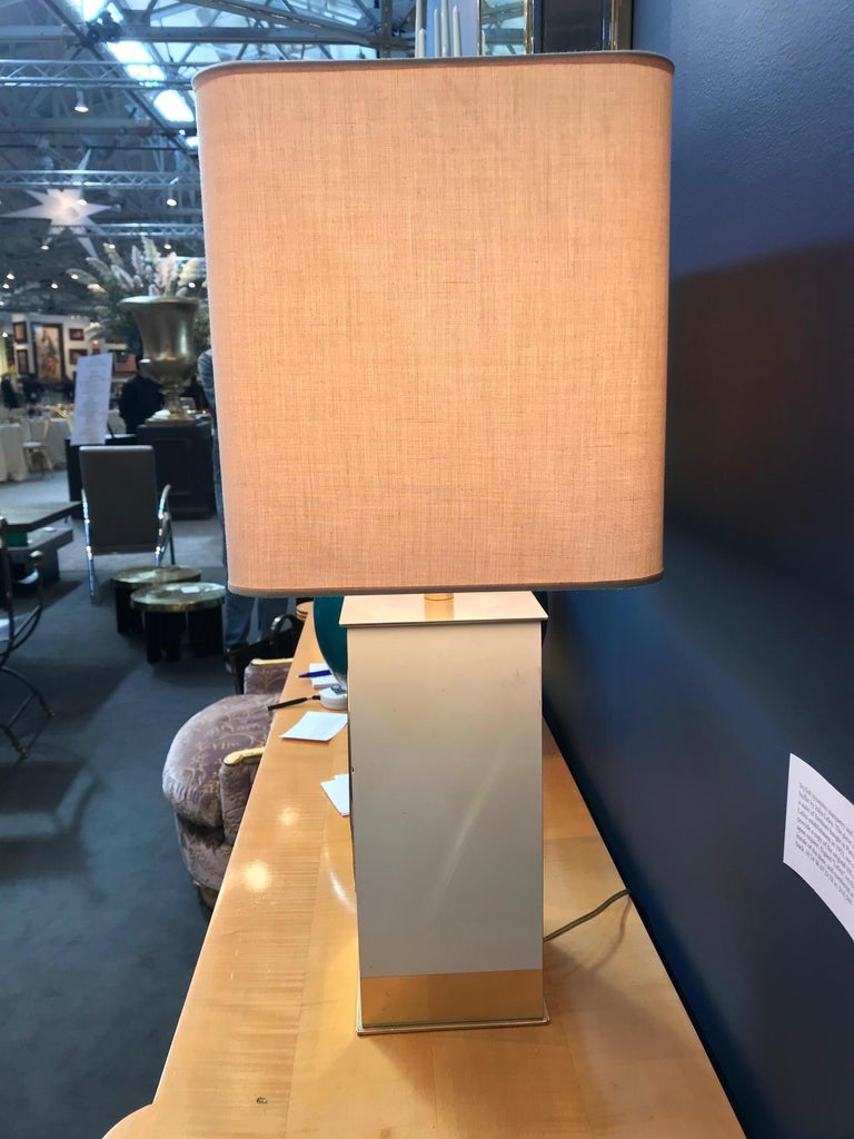 Rare Lamp in Brass with Geode Inset by Georges Mathias For Sale at 1stDibs