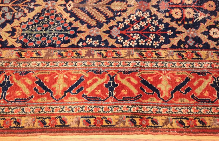Rare Large 18th Century Antique Kurdish Shrub Design Rug. Size: 12' 8 ...