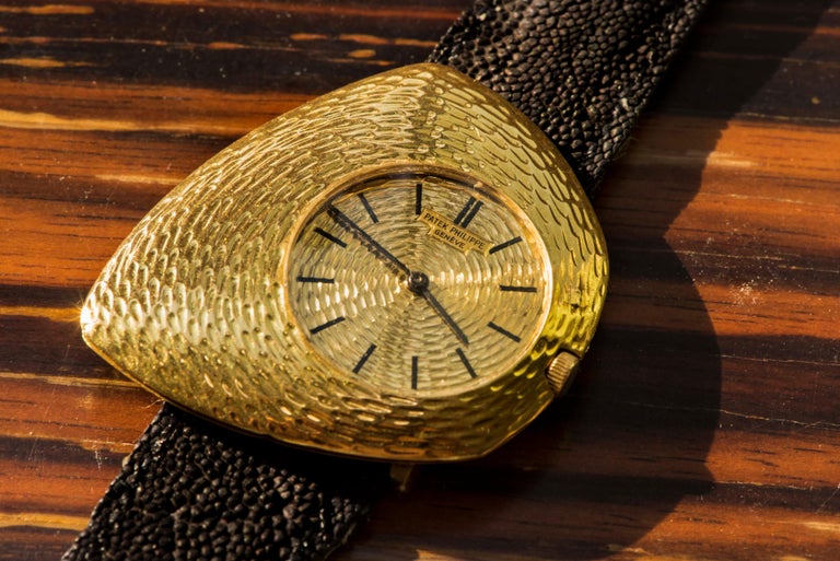 Rare Large 1960s Patek Philippe Gilbert Albert 18 Kt Asymmetrical ...