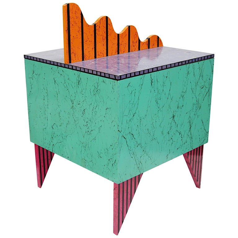 Rare Large 1980s Postmodern Memphis Style Chest Storage Box by Hollis ...