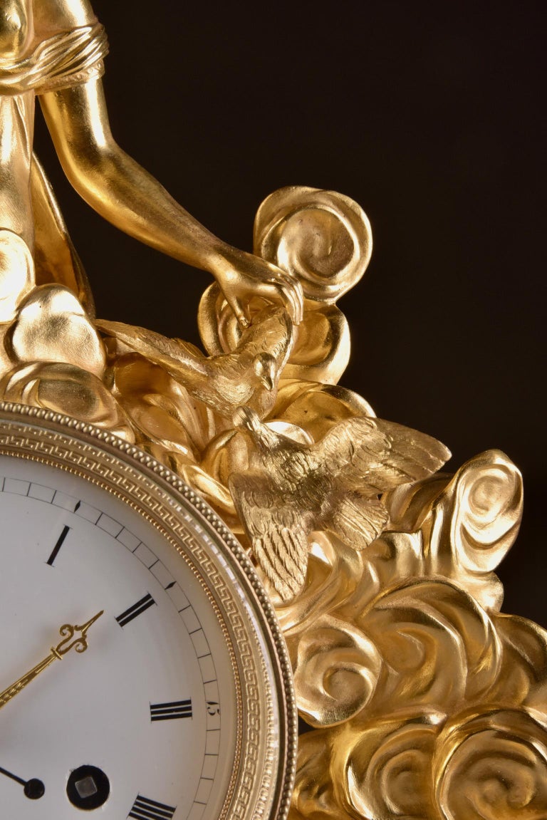 Rare Large Romantic French Directoire Mantel Clock, Late 18th C For ...