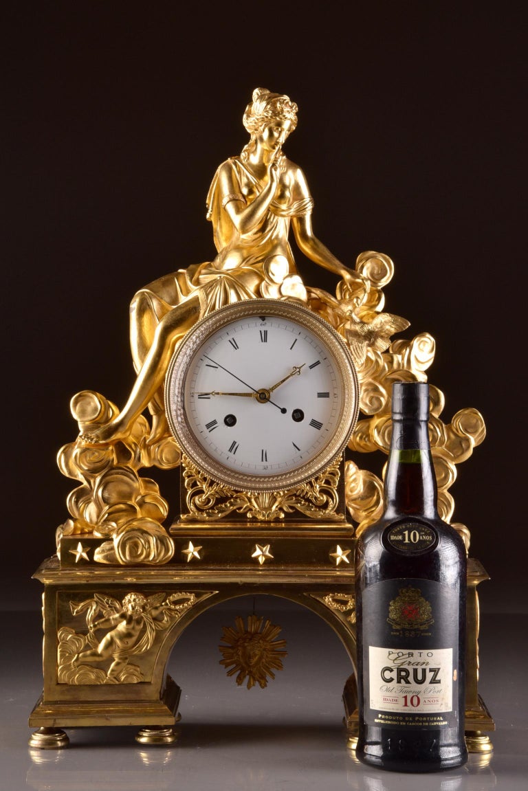 Rare Large Romantic French Directoire Mantel Clock, Late 18th C For ...