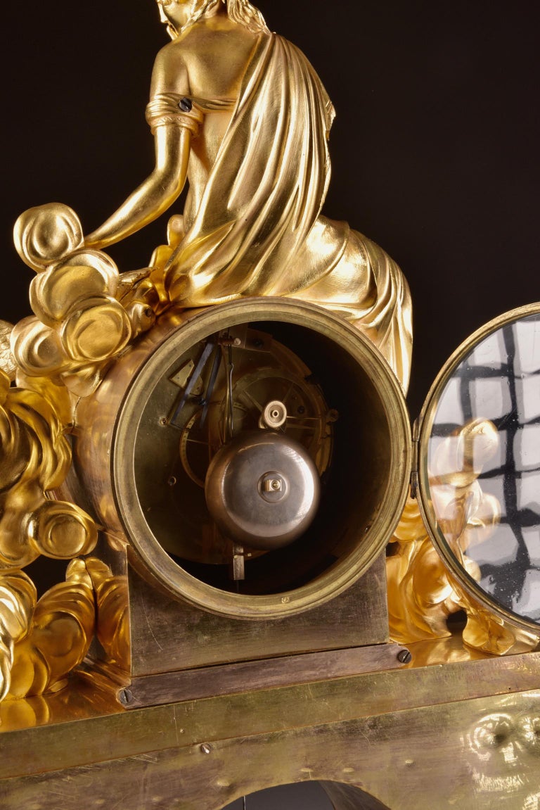 Rare Large Romantic French Directoire Mantel Clock, Late 18th C For ...