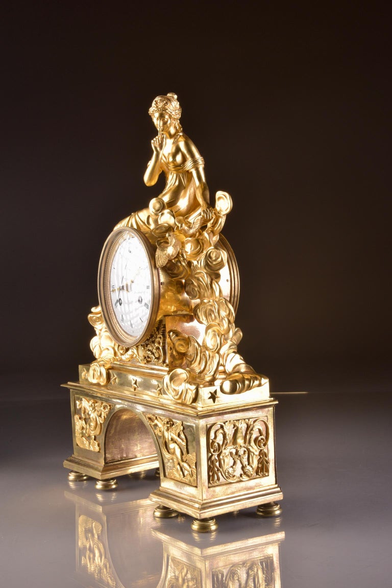 Rare Large Romantic French Directoire Mantel Clock, Late 18th C For ...