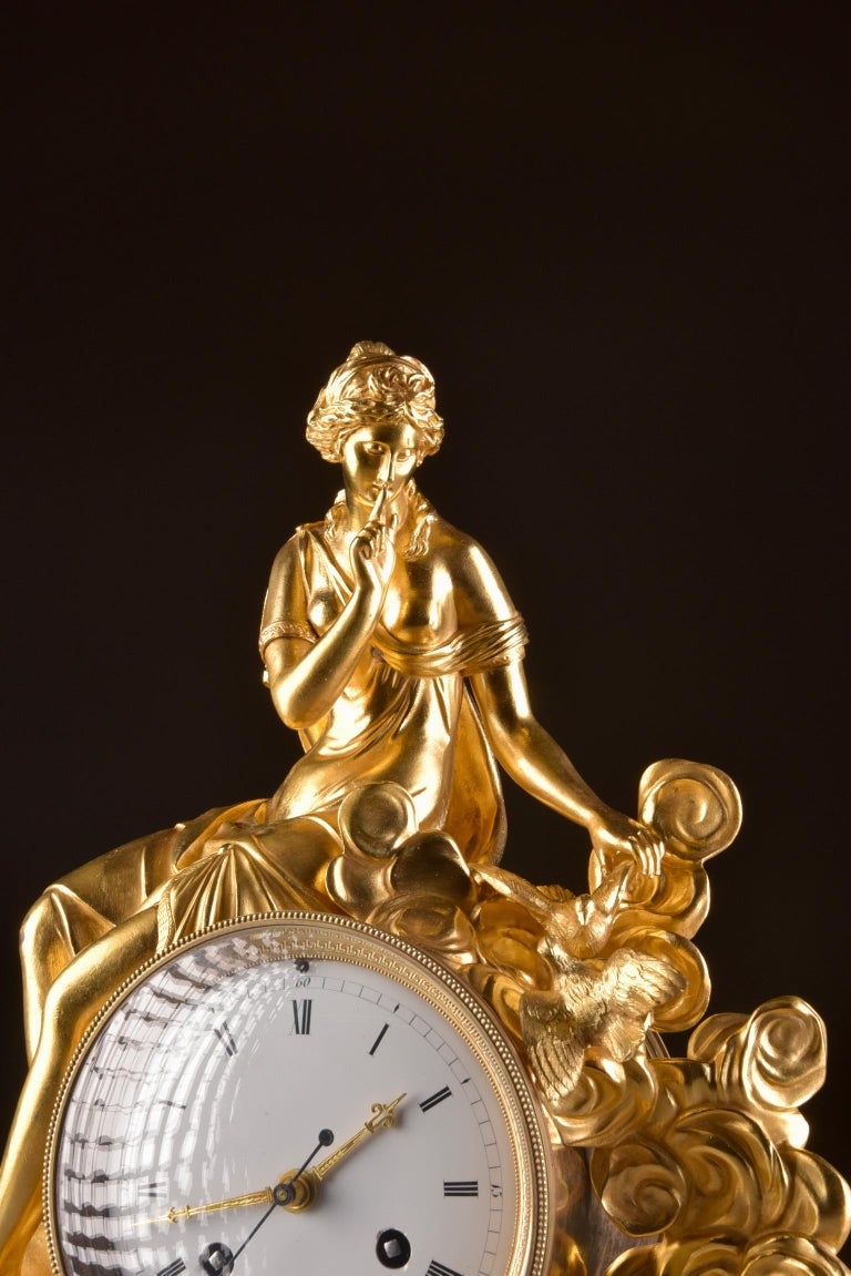 Rare Large Romantic French Directoire Mantel Clock, Late 18th C For ...