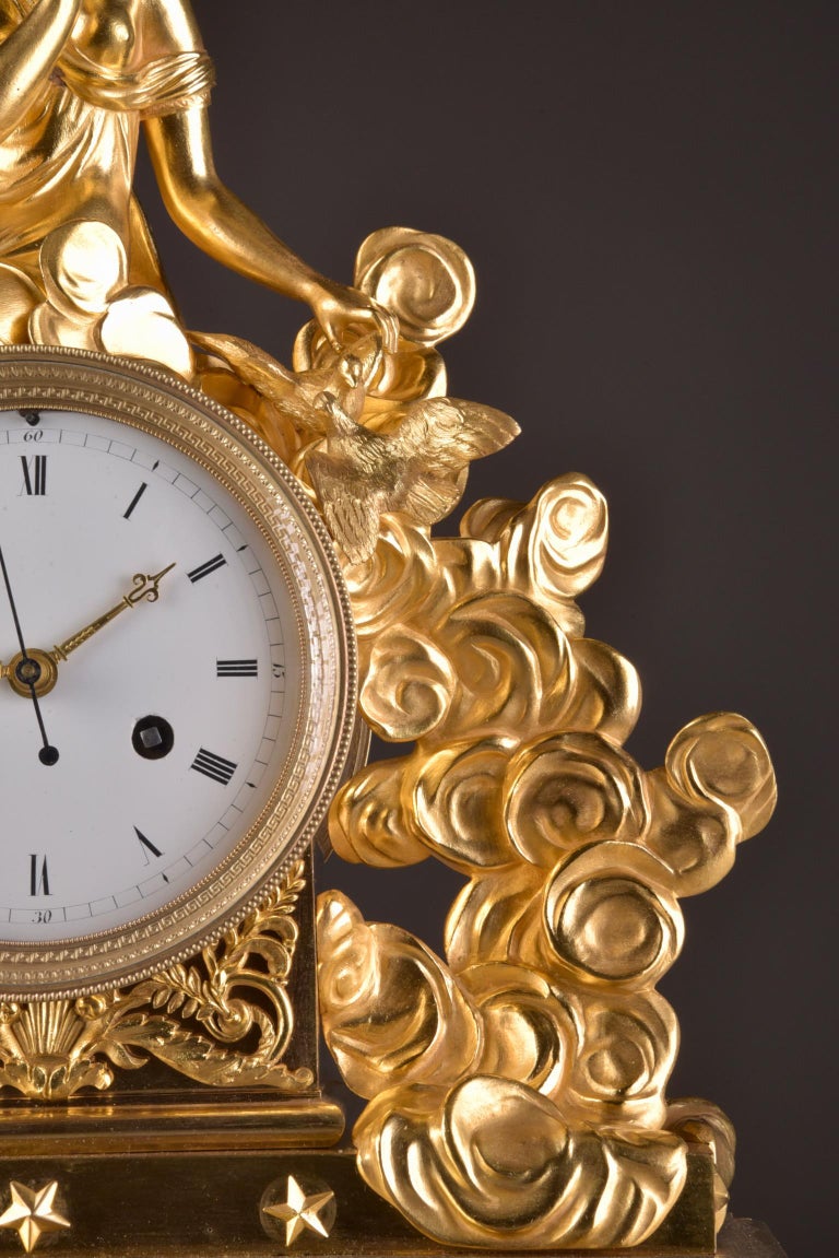 Rare Large Romantic French Directoire Mantel Clock, Late 18th C For ...