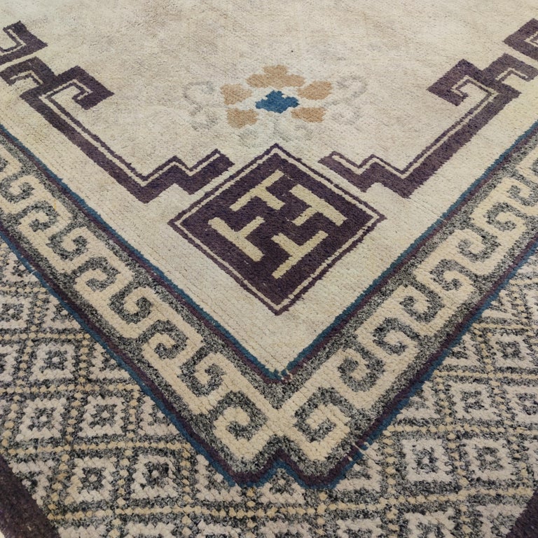 Rare Large Antique White Japanese Cotton Nabesima Dantsu Rug with ...